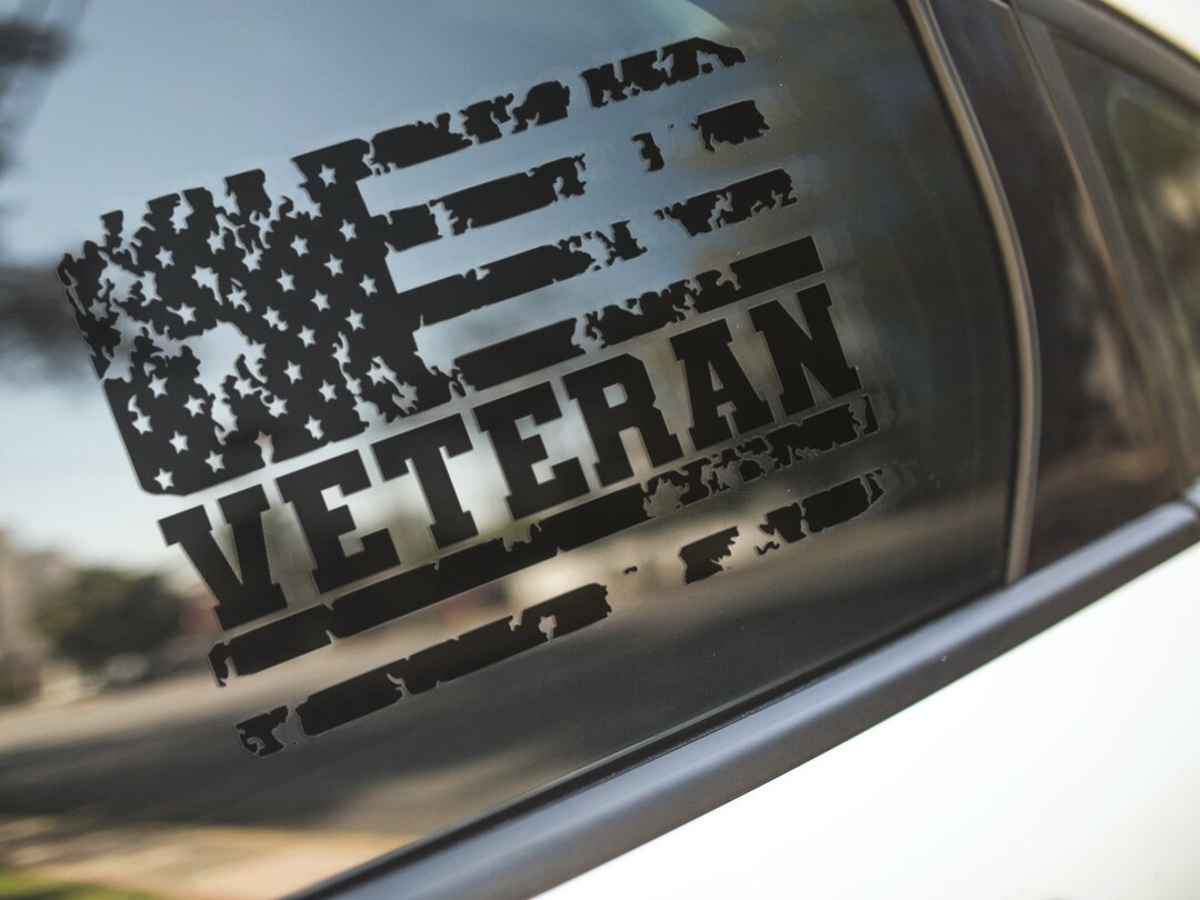 Veteran Flag Decal - Sticker for Cars, Laptop, Vehicle, Custom, Window ...