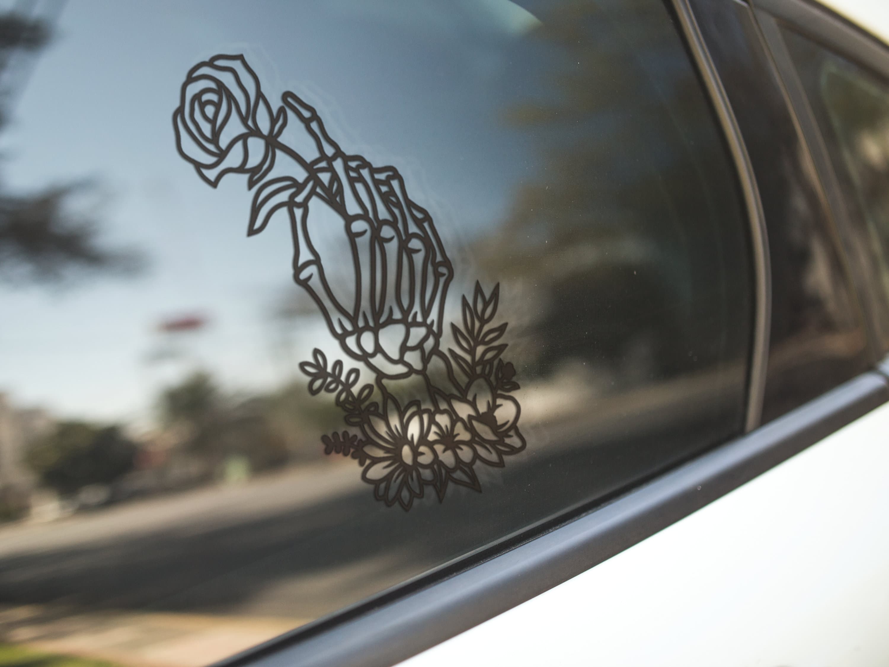 Rose Skeleton Hand Decal - Etsy