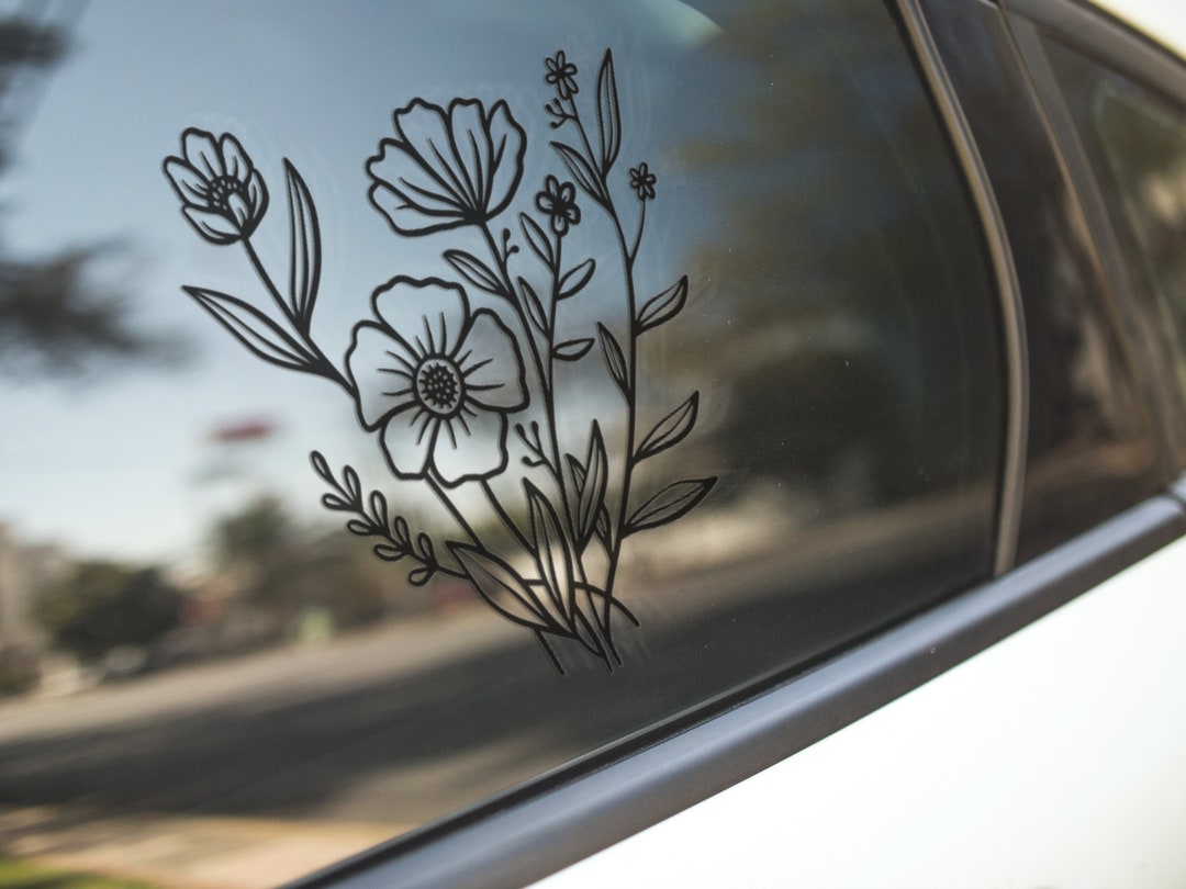 Wildflower Decal - Sticker for Cars, Laptop, Vehicle, Custom. - Etsy