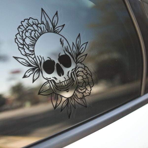 Floral Skull Car Decal - Etsy
