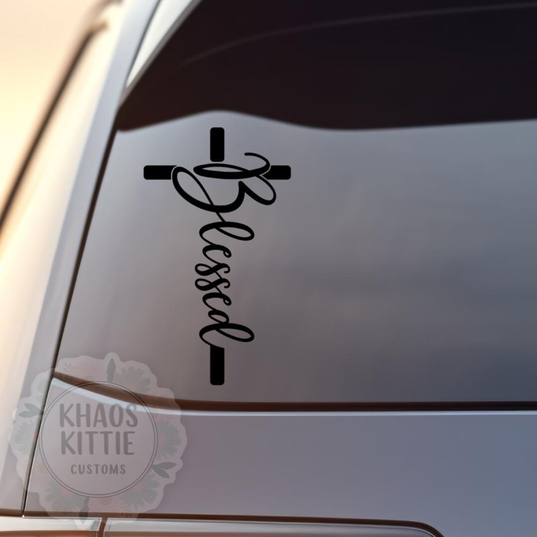 Blessed Cross Decal - Sticker for Cars, Laptop, Vehicle, Custom. - Etsy