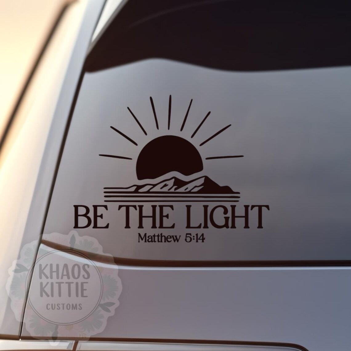 Be the Light Matthew 5:14 - Sticker for Cars, Laptop, Vehicle, Custom ...