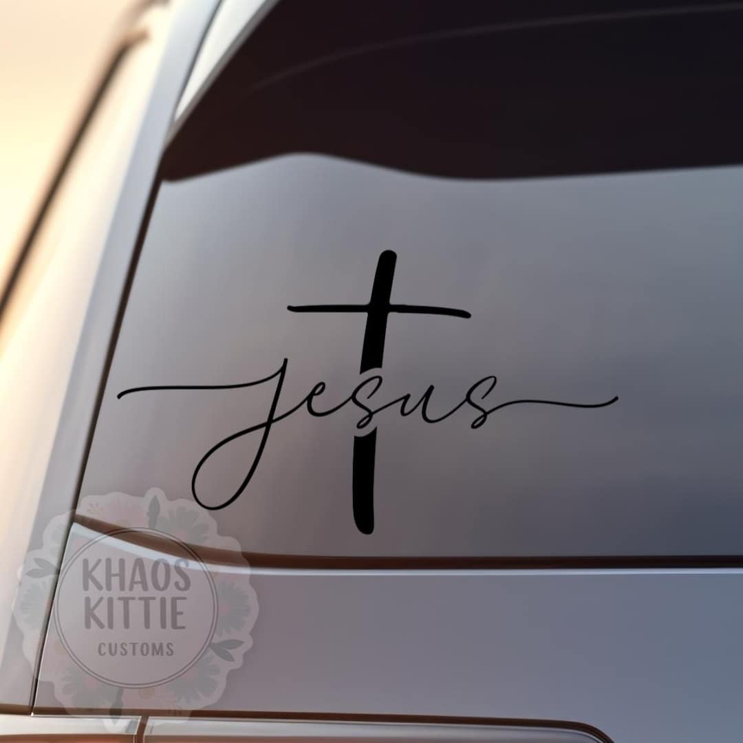 Jesus Cross Decal - Sticker for Cars, Laptop, Vehicle, Custom. - Etsy