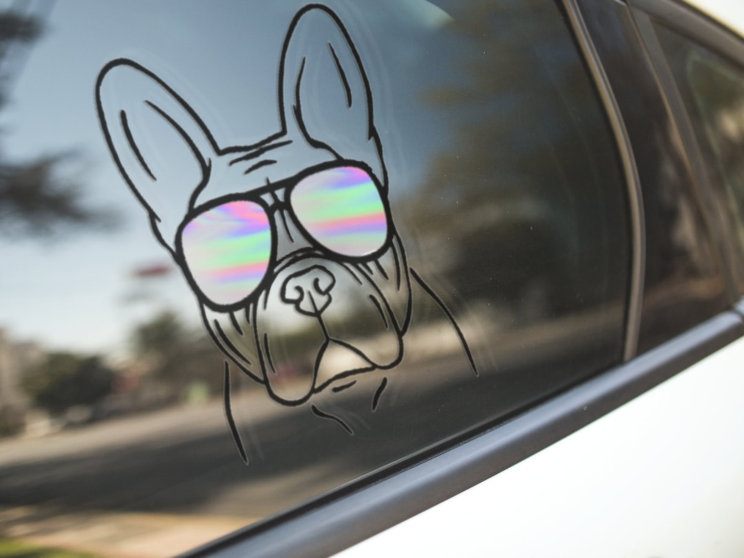 Holographic French Bulldog Custom Color Shades Decal - Sticker for Cars ...