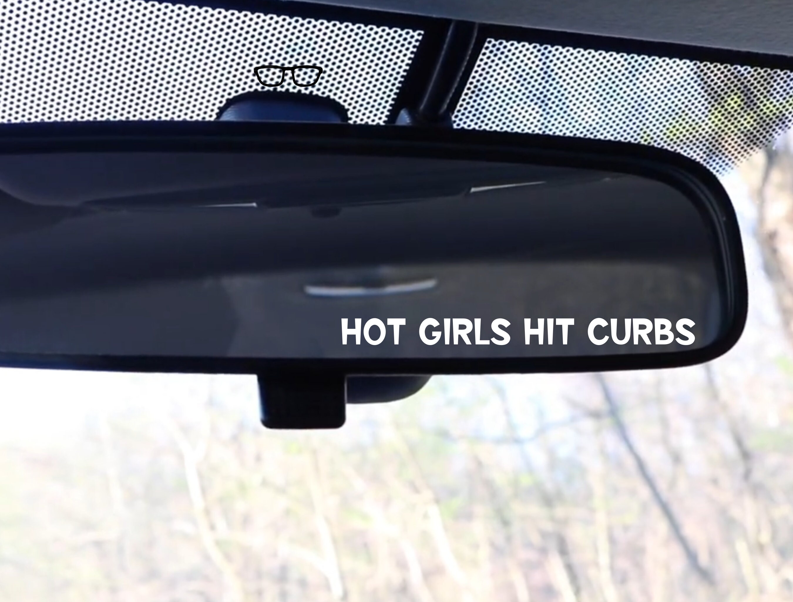 Hot Girls Hit Curbs, Car Mirror Decal, Affirmation Decal, Car Vanity ...