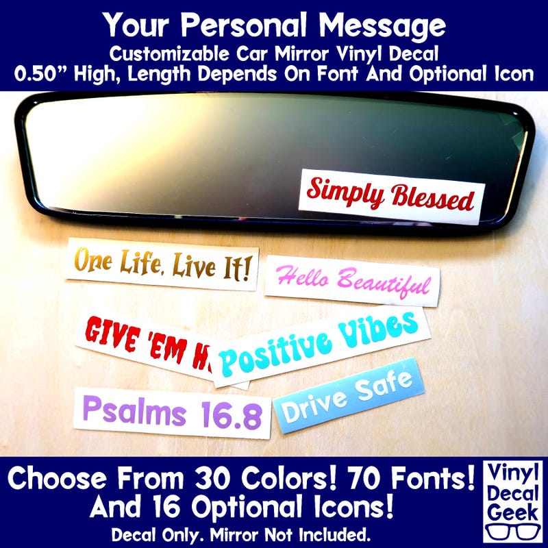 Rear View Mirror Decal - Etsy