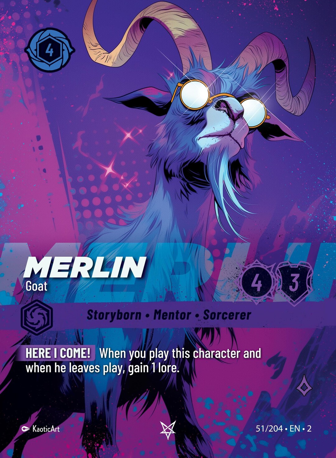 Merlin Goat Foil Lorcana Proxy - Etsy