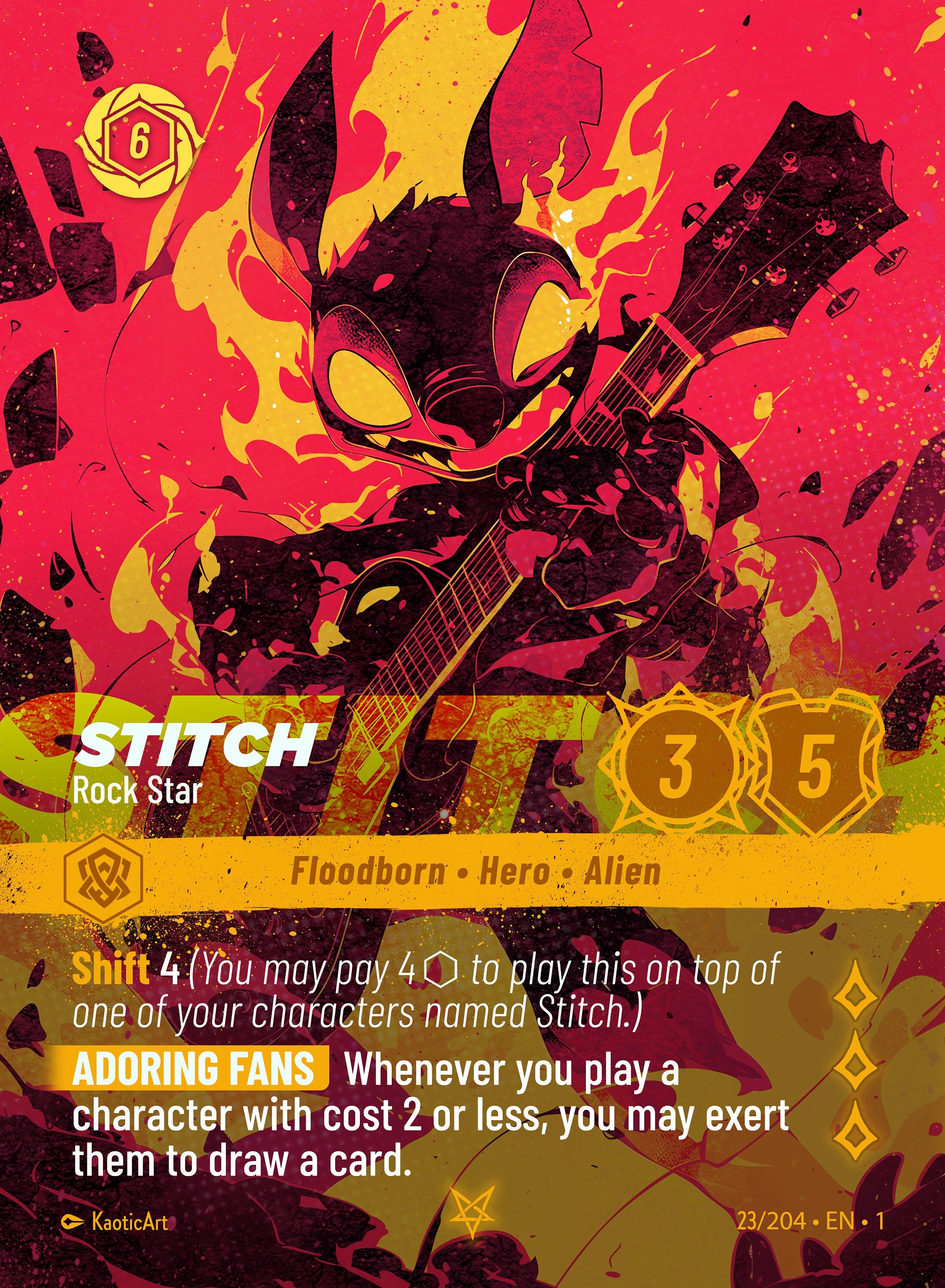 Stitch Rock Star Lorcana Proxy - Etsy