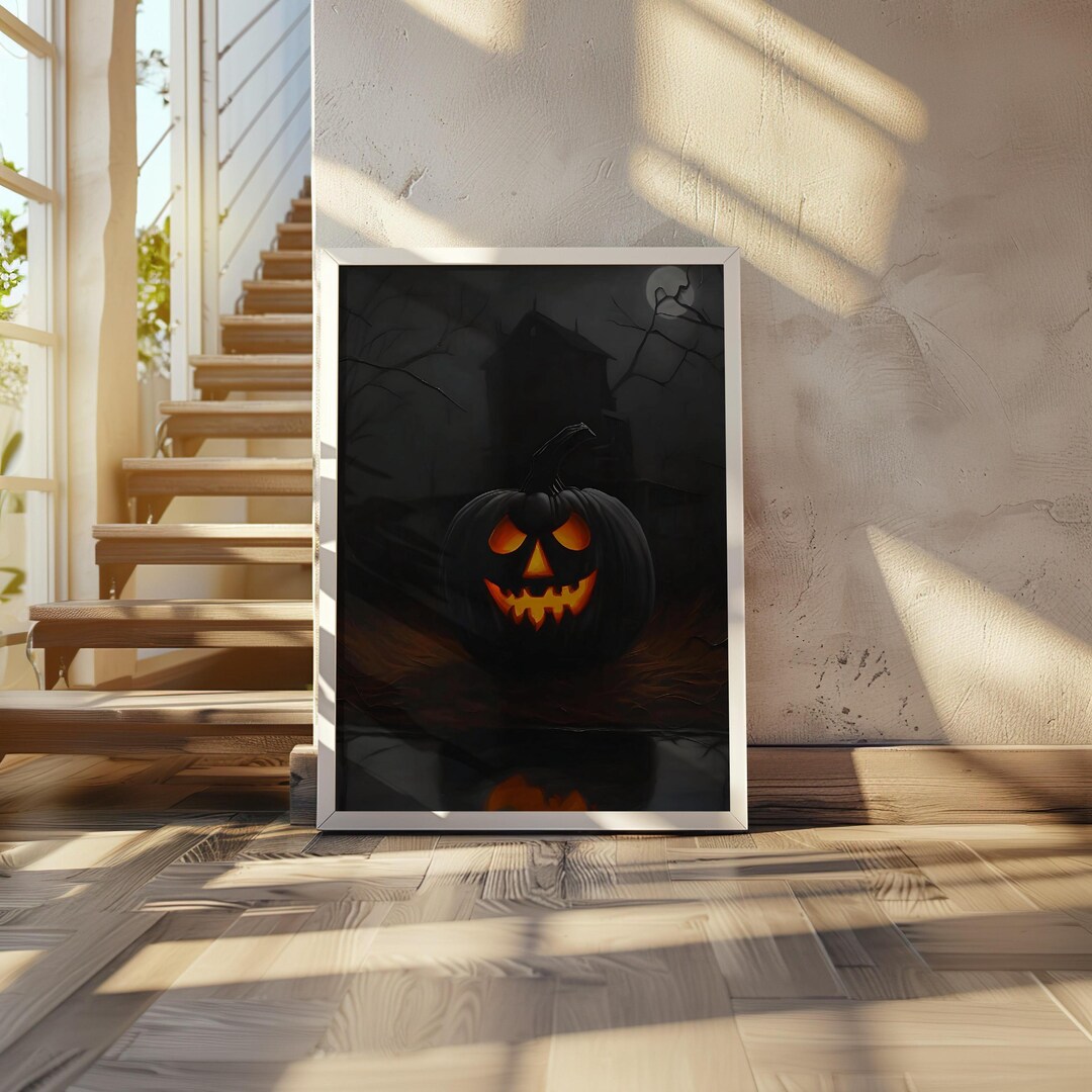 Printable Pumpkin Wall Art for Halloween Printable Home Decor Dark ...