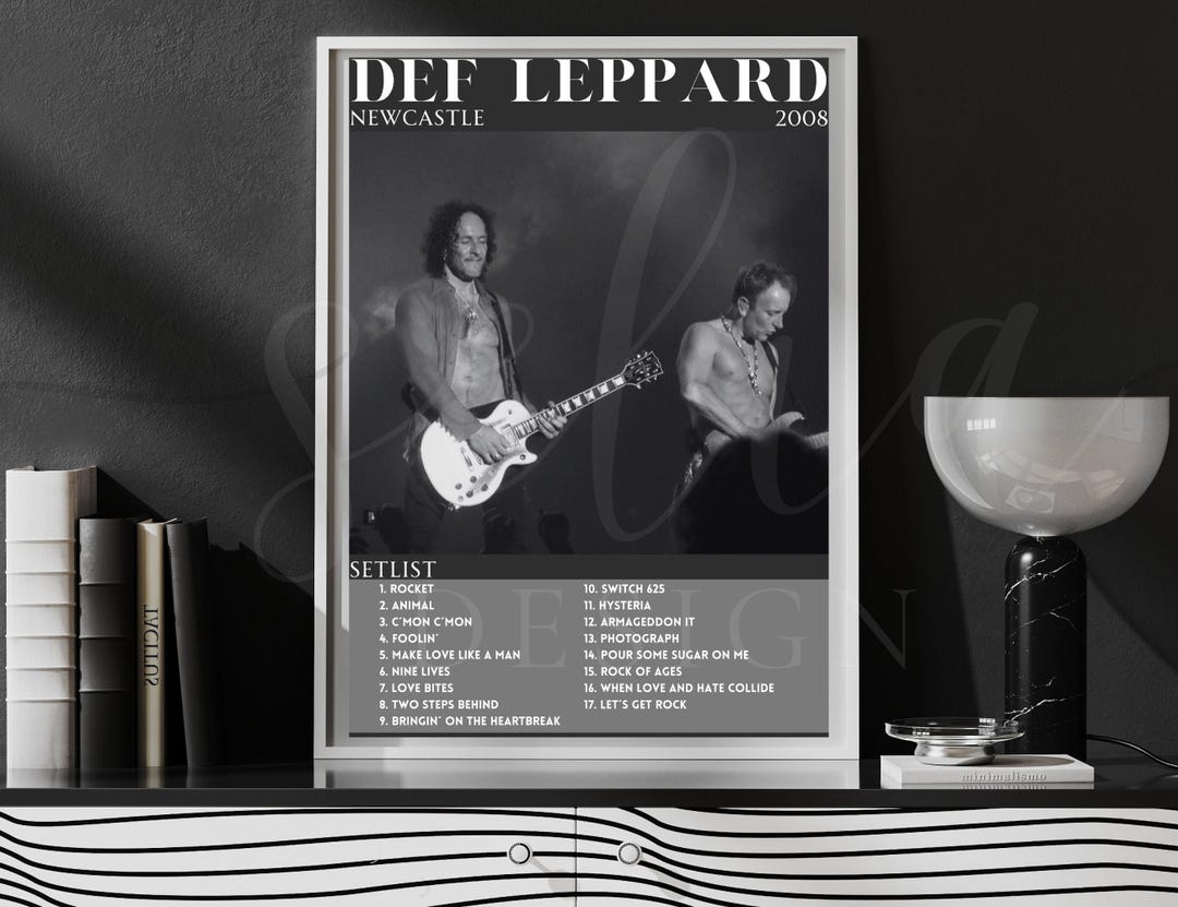 DEF LEPPARD Band Inspired Retro Poster With Song Setlist Rock Fan Art ...