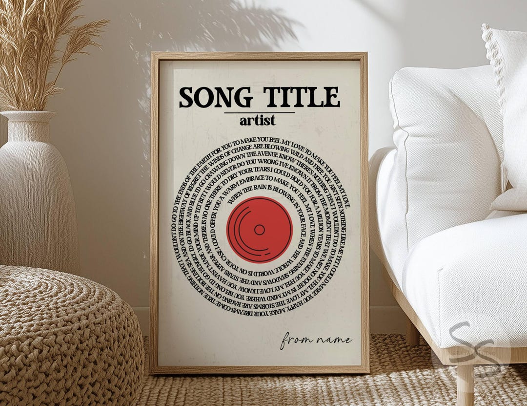 Digital Custom Song Lyrics Poster Print Personalized Music Poster ...