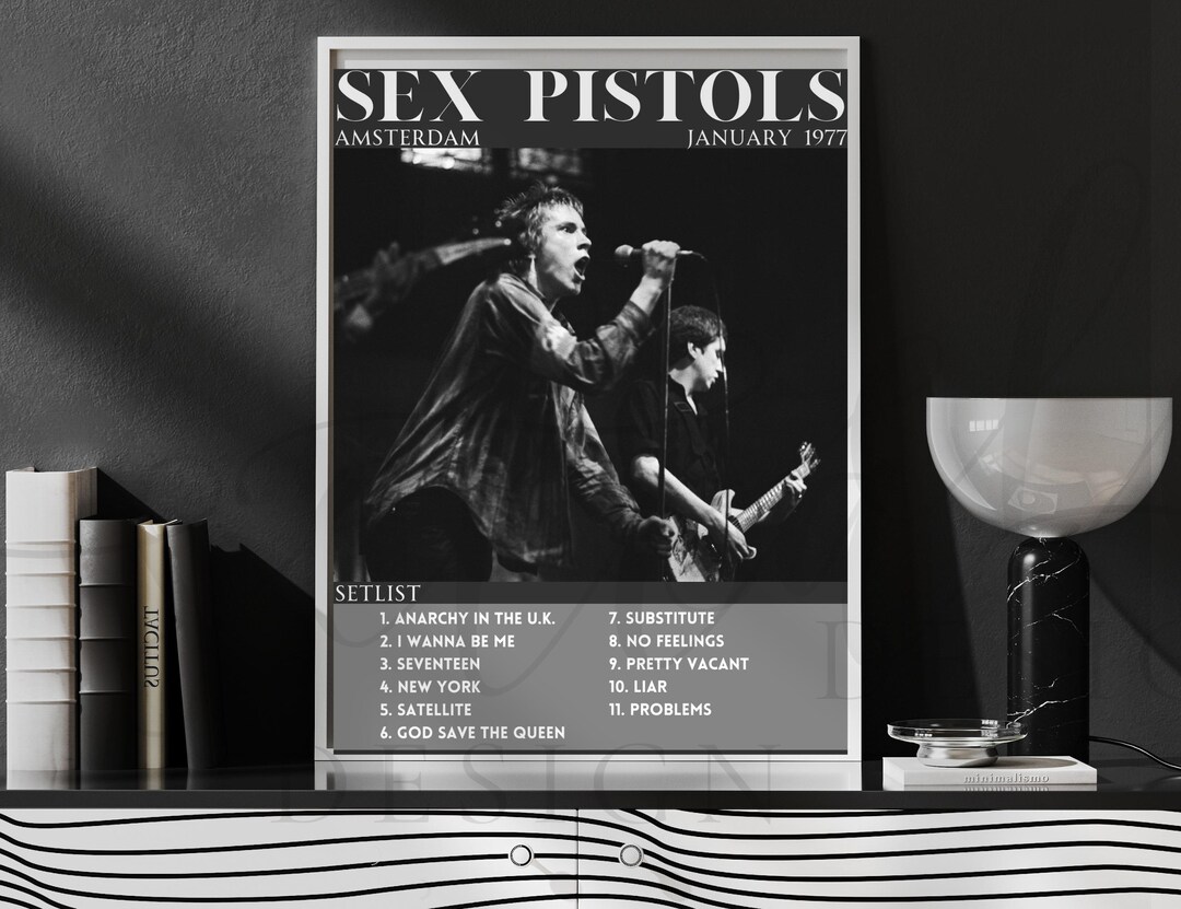 Sex Pistols Band Inspired 1977 Amsterdam Inspired Poster With Song