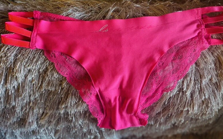 Used Panty Pink Lacy Worn Thong Bikini Underwear Victorias - Etsy