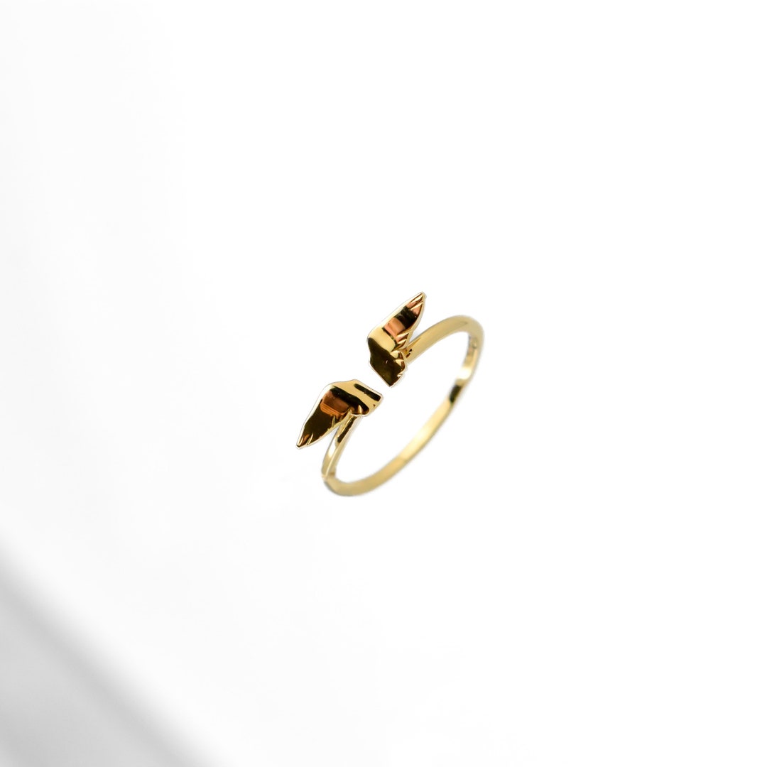 Dainty Wings Rings, Angel Wings Gold-plated Ring, Eco Friendly Jewelry ...