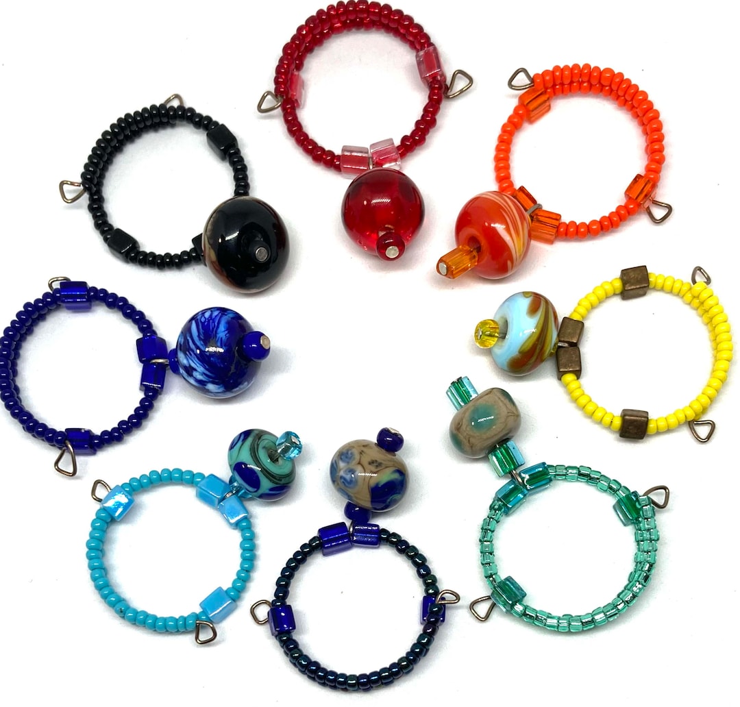 Hand-made Flame Work Beads Beaded Wine Glass Charms - Choice of ...