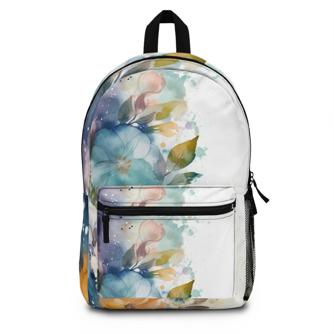 Colorful Flower Backpack, Floral Print Bag for Women, Boho School ...