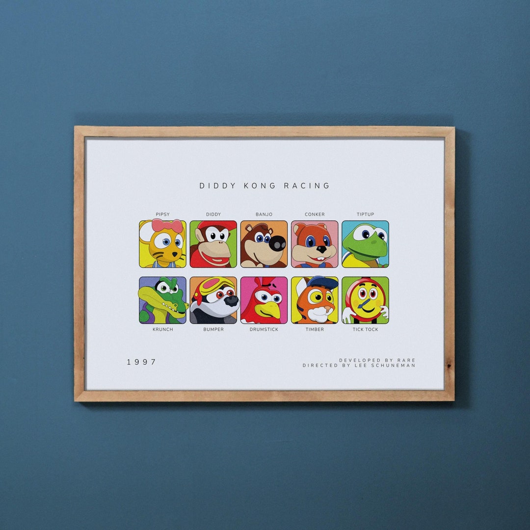 Diddy Kong Racing (1997) Art Print | Unframed Video Game Print | Gaming ...
