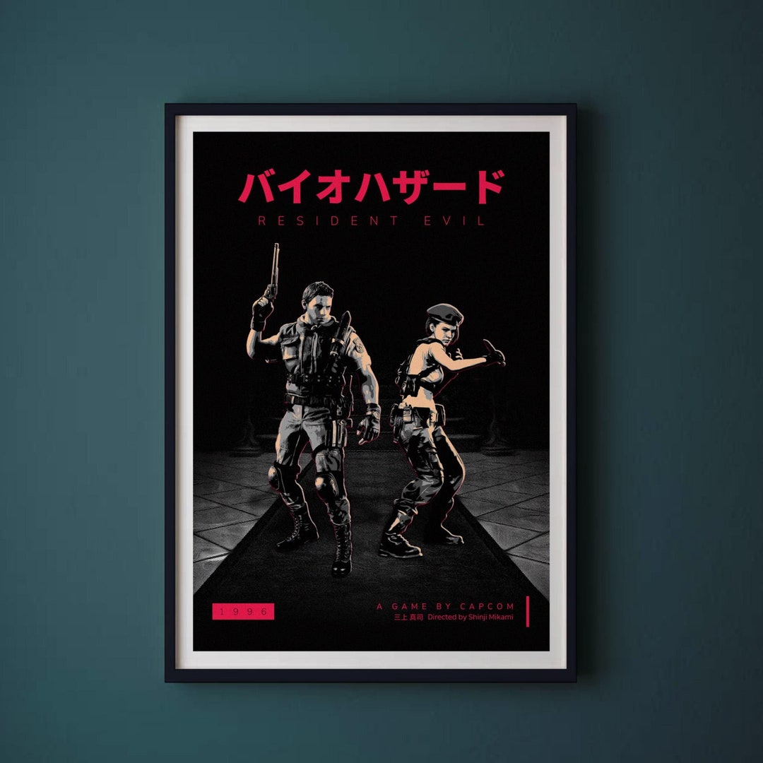 Resident Evil (1996) Chris and Jill Art Print | Unframed Video Game ...