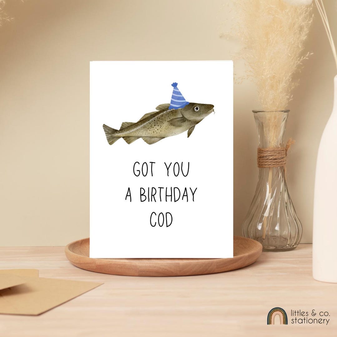 Funny Fishing Birthday Card - Etsy