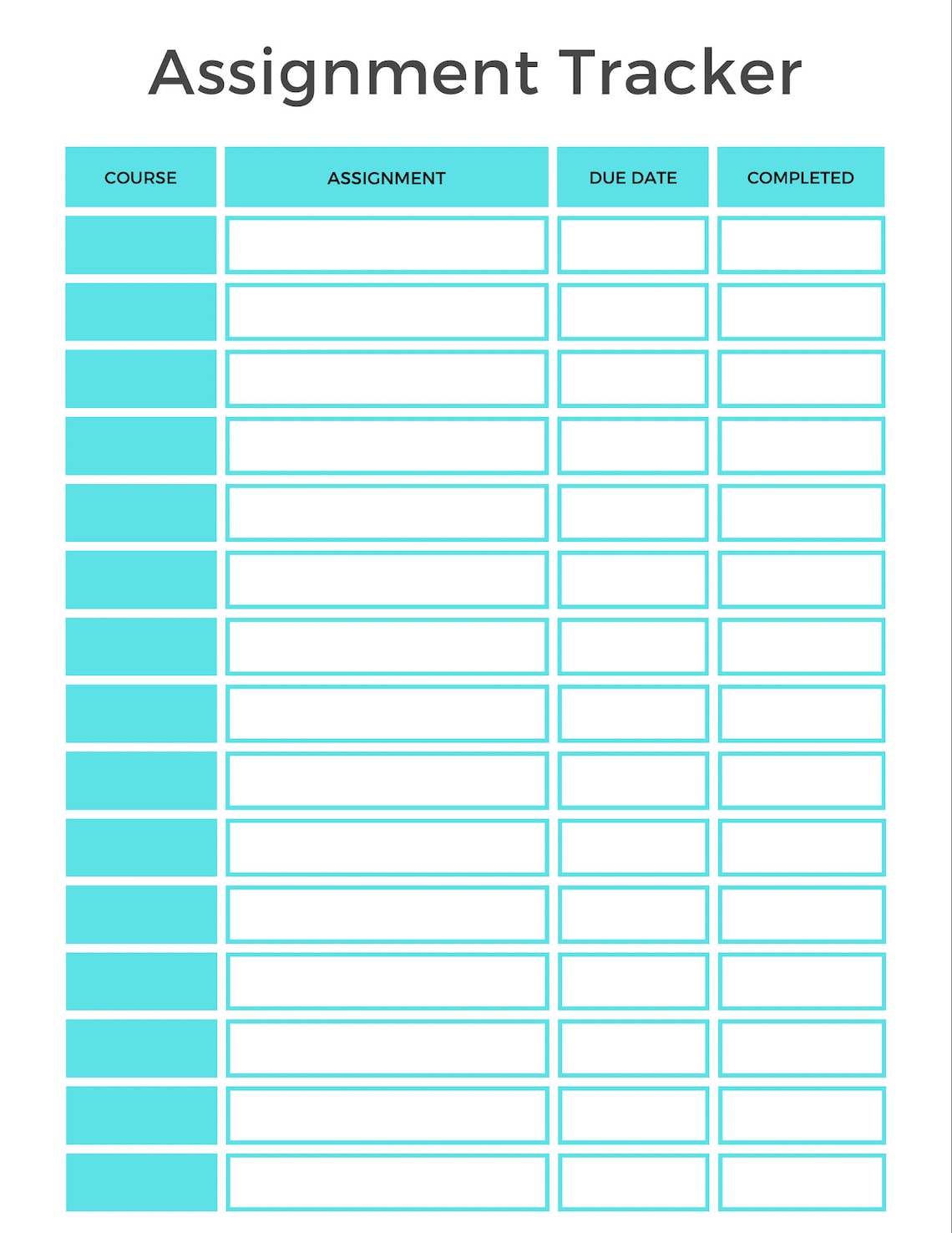 Assignment Tracker/planner - Etsy