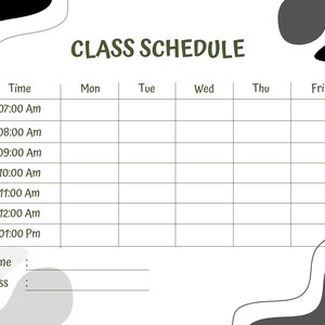 Class Schedule - Etsy