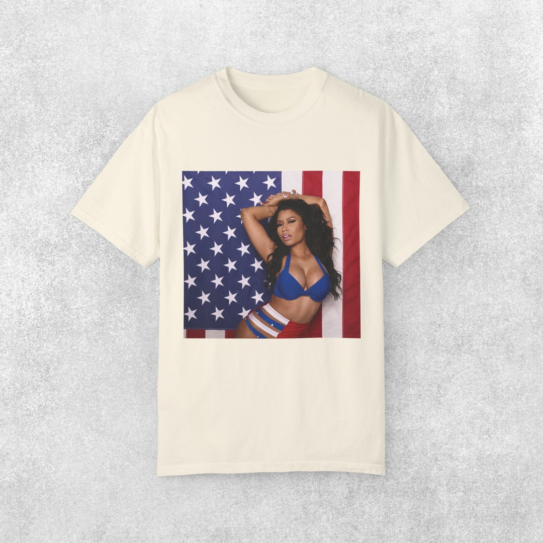 Nicki Minaj With American Flag Iconic Logo Tee Hip-hop Shirt Urban ...