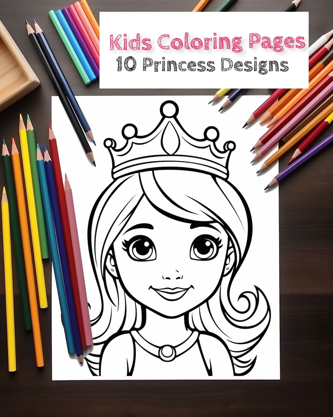 Magical Princess Coloring Page Printable Instant Download - Etsy
