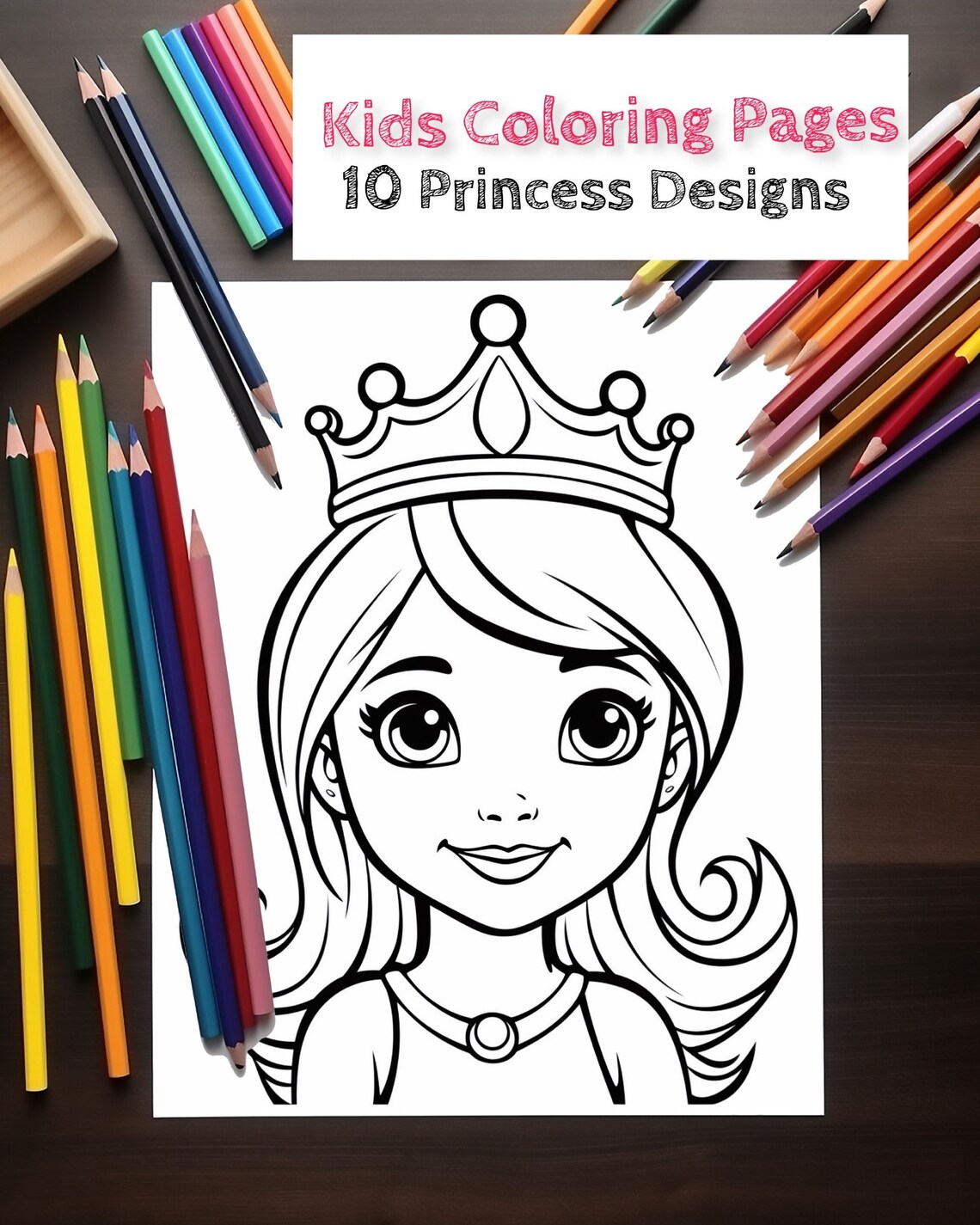 Magical Princess Coloring Page Printable Instant Download - Etsy