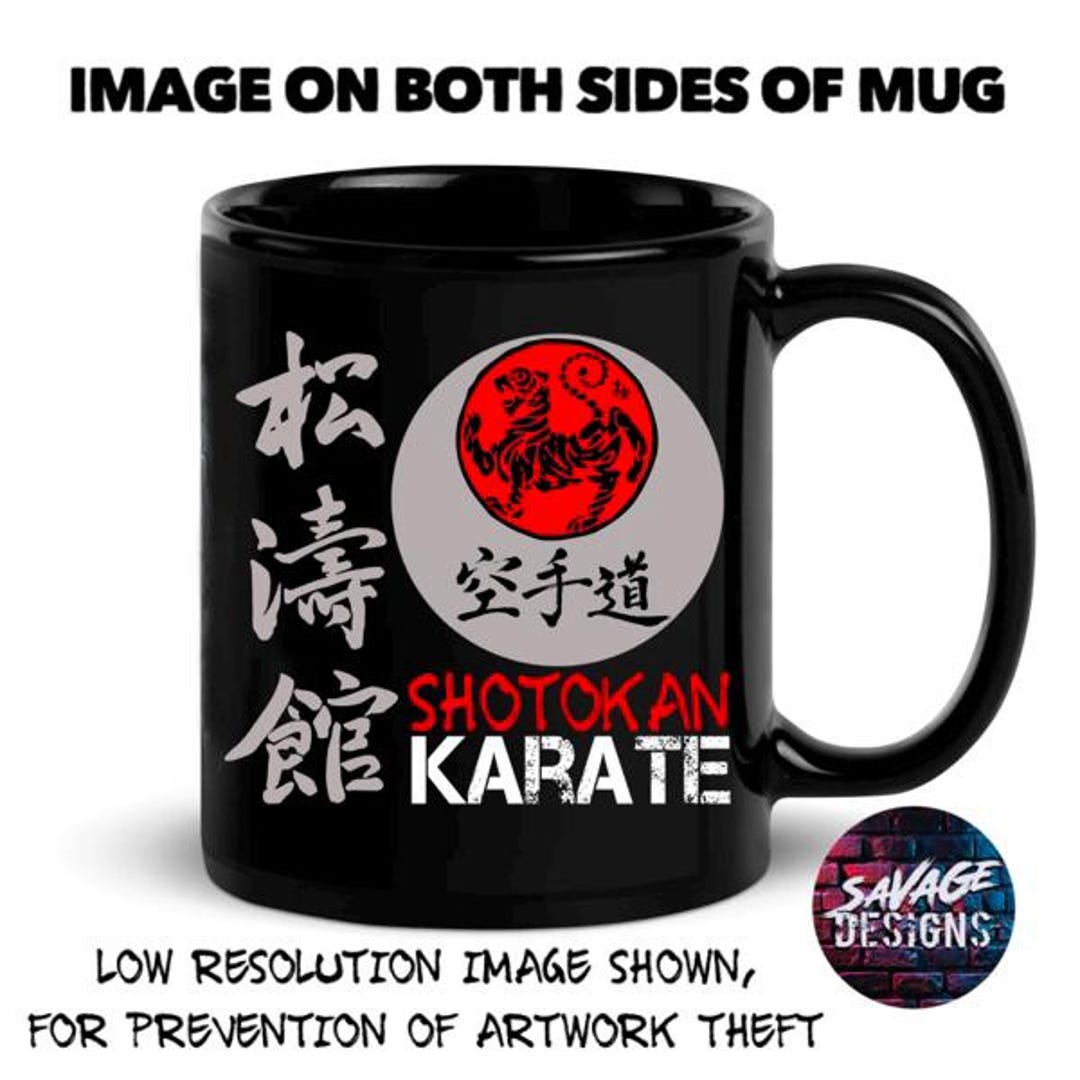 Shotokan Karate Black Glossy Tea/coffee Mug Martial Arts Shotokan Rising Sun Shotokan Tiger ...