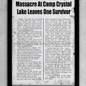 Friday the 13th 3 X Newspaper Articles Jason Voorhees - INSTANT DIGITAL ...