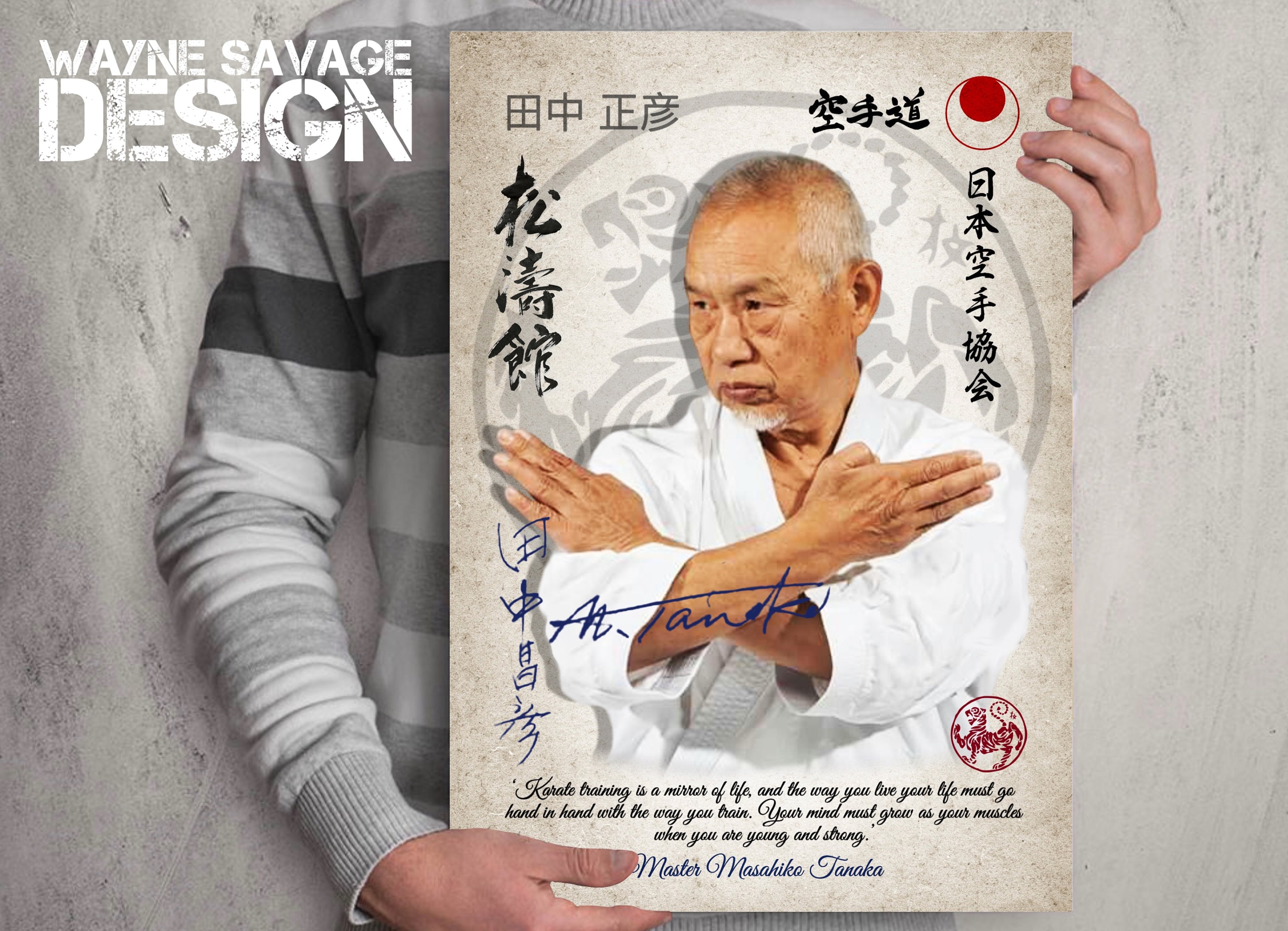 DIGITAL DOWNLOAD. Shotokan Karate Poster. Masahiko Tanaka.. JKA. Dojo ...