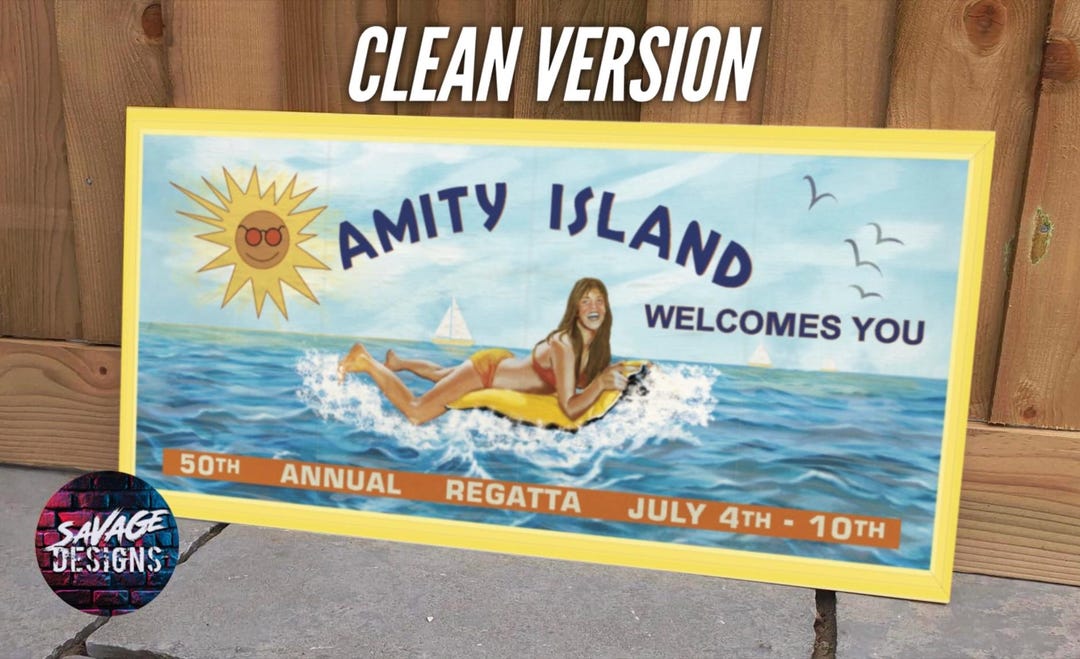 Huge Amity Island Billboard Sign. Clean Version. Screen Accurate Sign ...