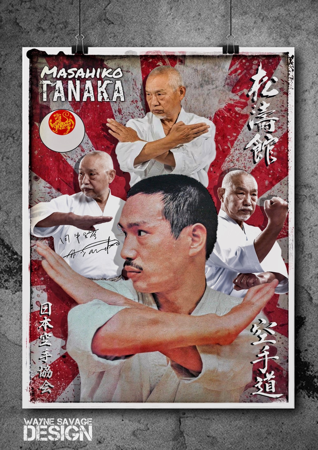 DIGITAL DOWNLOAD. Shotokan Karate Poster. Masahiko Tanaka.. JKA. Dojo ...