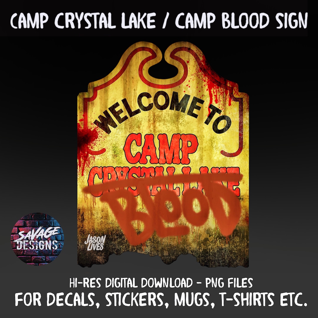 Large Camp Crystal Lake / Camp Blood Sign Friday the 13th Jason ...