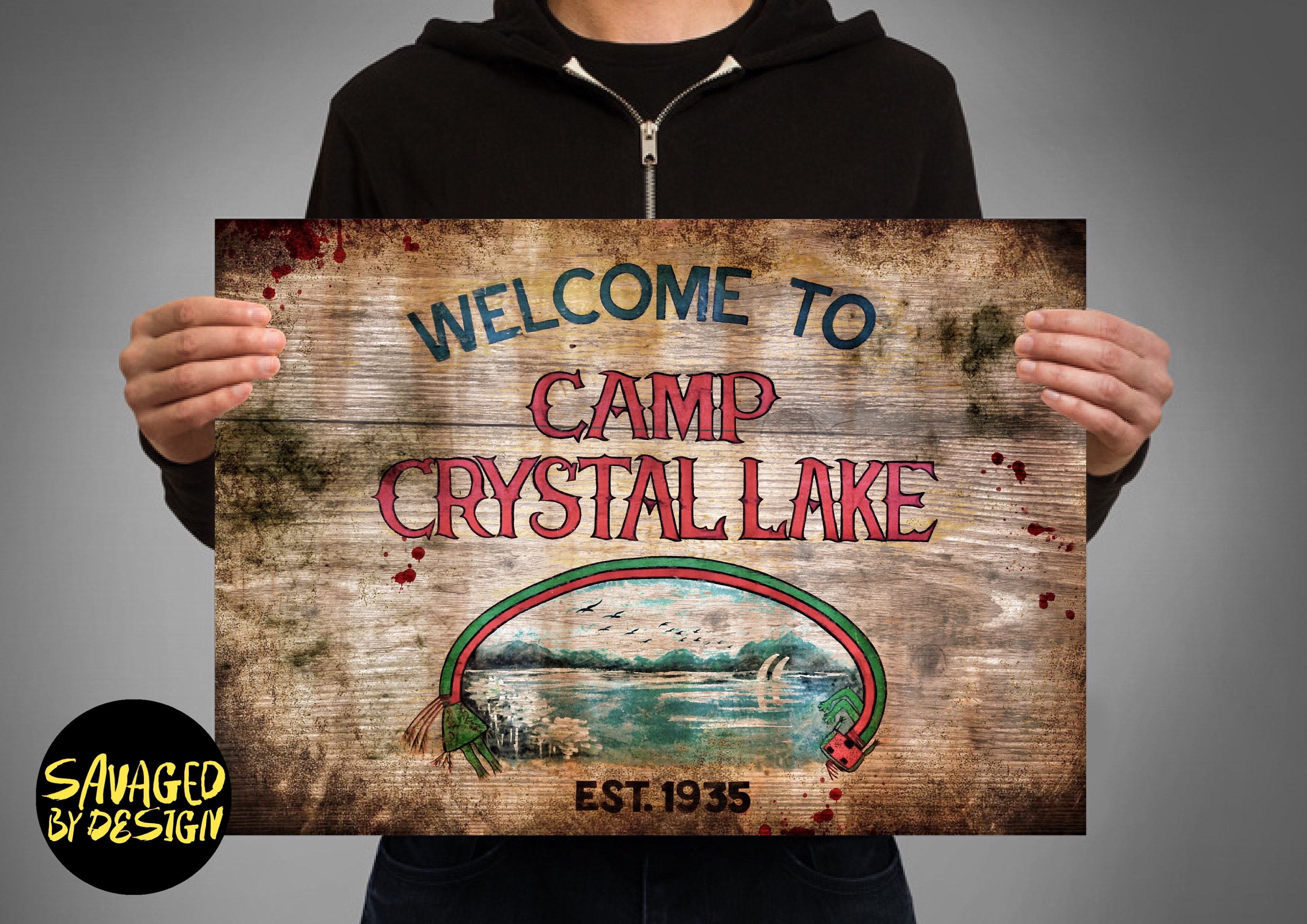 Camp Crystal Lake Sign Friday the 13th Jason Voorhees. DIGITAL - Etsy