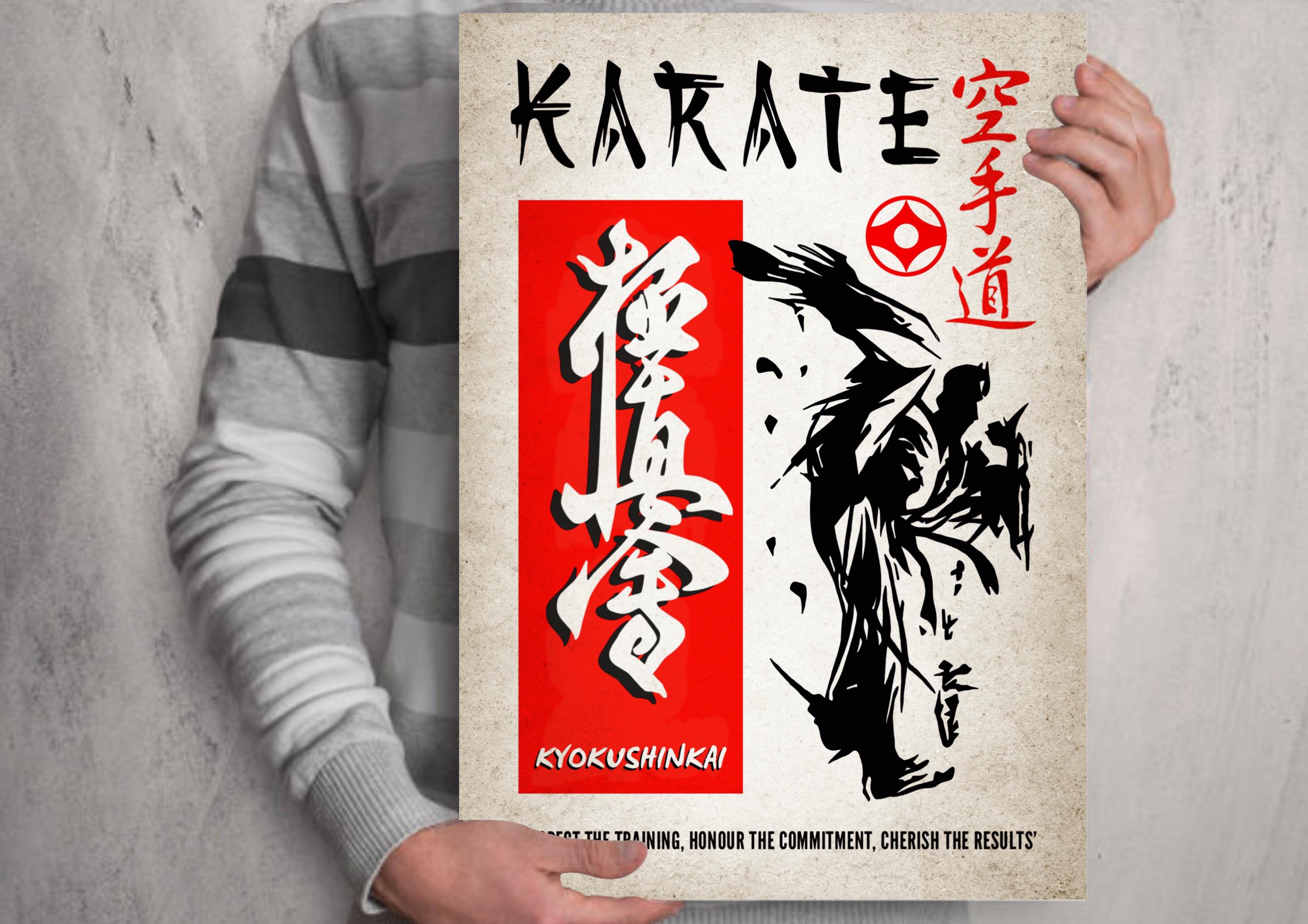 Kyokushinkai Karate Poster - Japanese Brush Script Dojo Scroll Dojo ...