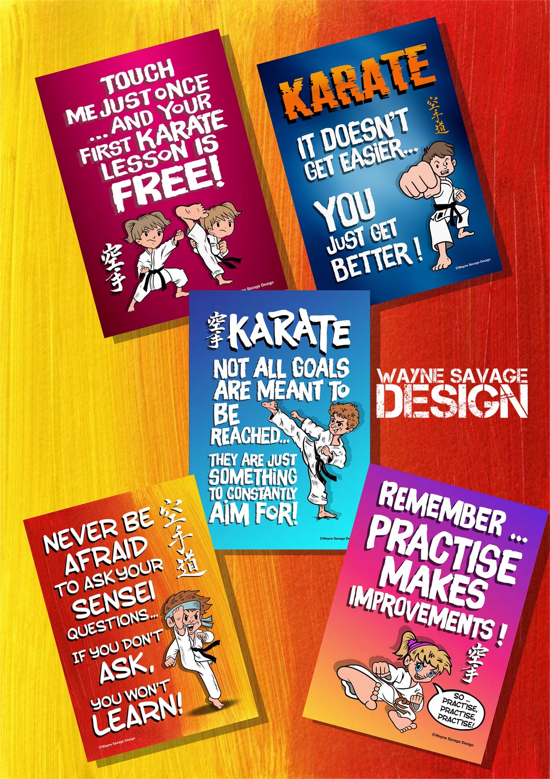DIGITAL DOWNLOAD. Educational Karate Dojo Posters for Kids. Set of 5 ...