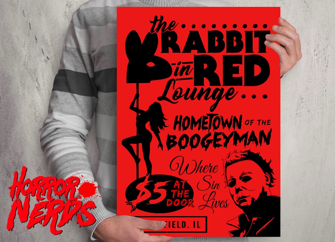 Halloween Rabbit in Red Lounge Poster Print Michael Myers - Etsy