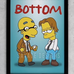 Bottom Simpsons Yellow Cartoon Portrait Style TV Comedy Print - Rik ...