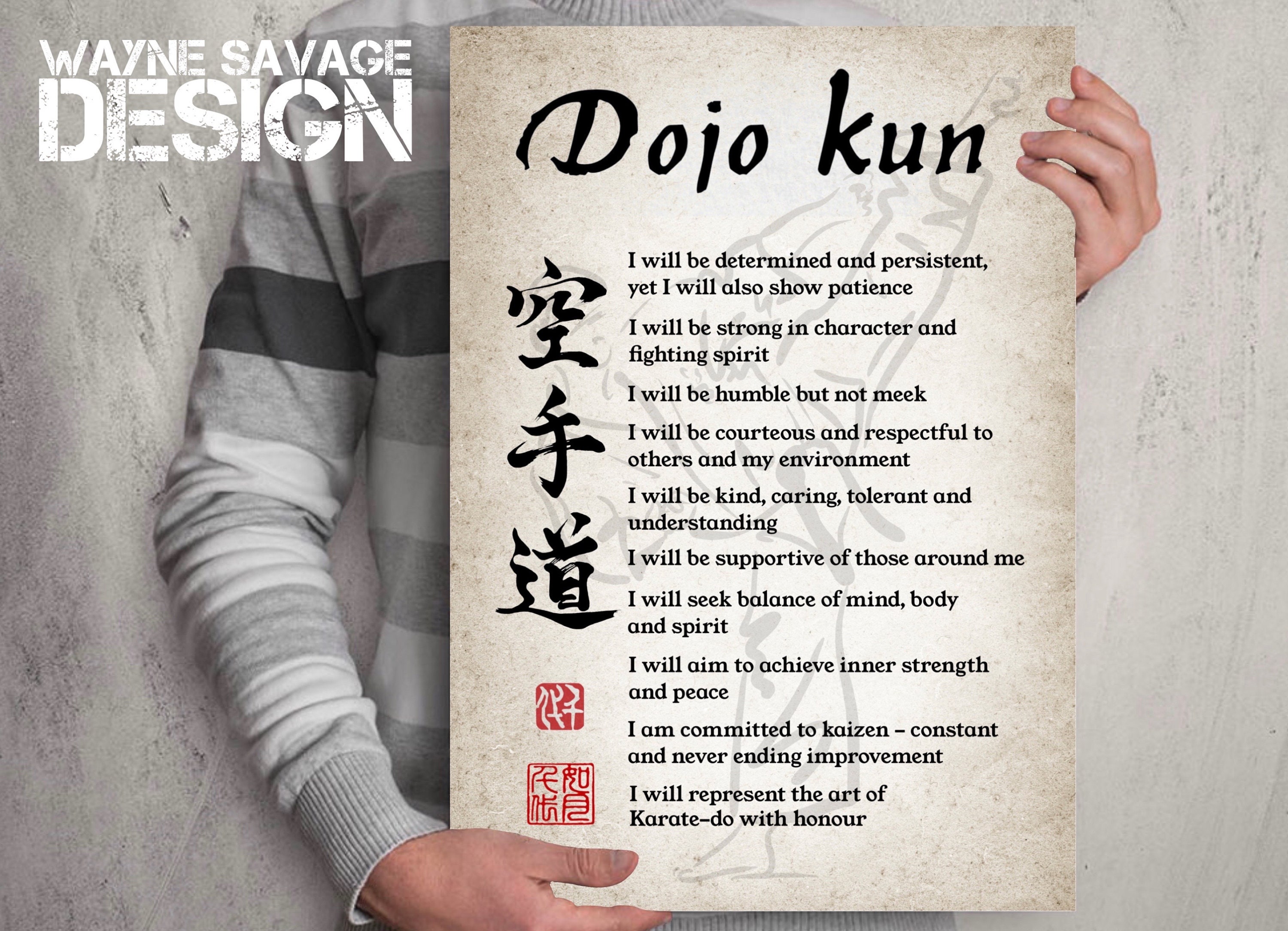 DIGITAL DOWNLOAD. Karate Dojo Kun Poster. Dojo Scroll Print. - Etsy