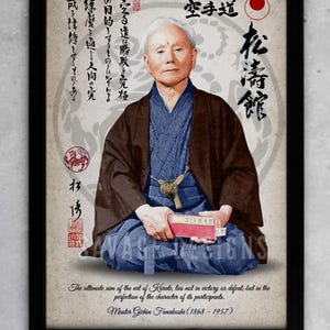 Shotokan Karate Poster - Gichin Funakoshi. Dojo Scroll Print. Home ...