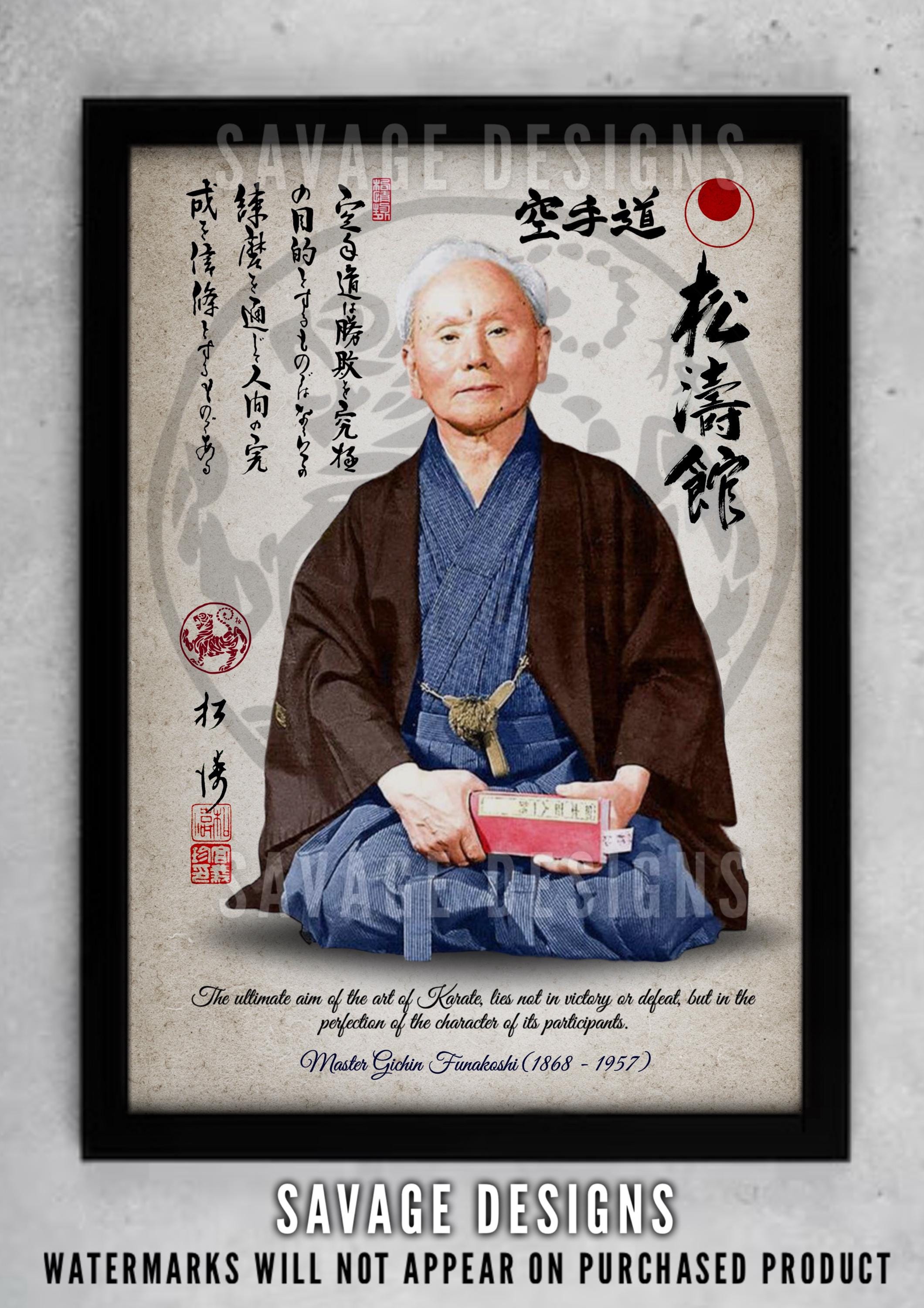 Shotokan Karate Poster - Gichin Funakoshi. Dojo Scroll Print. Home ...