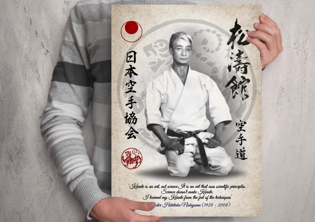 Shotokan Karate Poster - Hidetaka Nishiyama . Dojo Scroll Print. Home ...