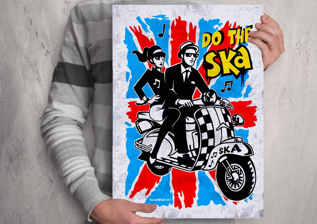 SKA 80s Music Poster Rude Boy Rude Girl Union Jack Artwork Reggae Madness the Beat the Selecter ...