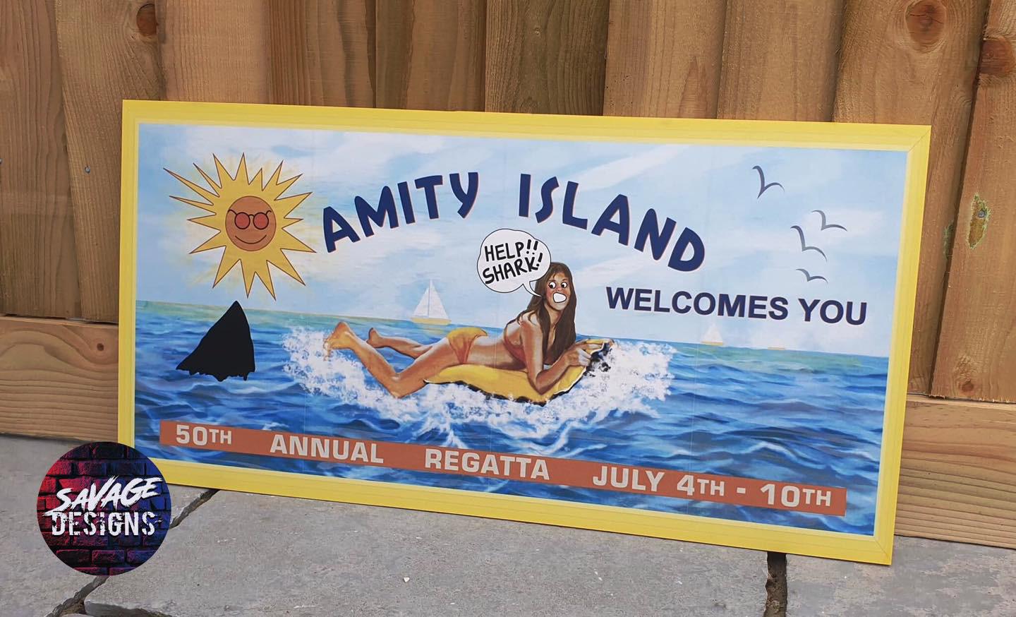Huge Amity Island Billboard Sign. Graffiti Version. Screen Accurate ...