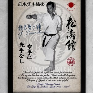 Shotokan Karate Poster. Keinosuke Enoeda. JKA. Dojo Scroll Print. Home ...