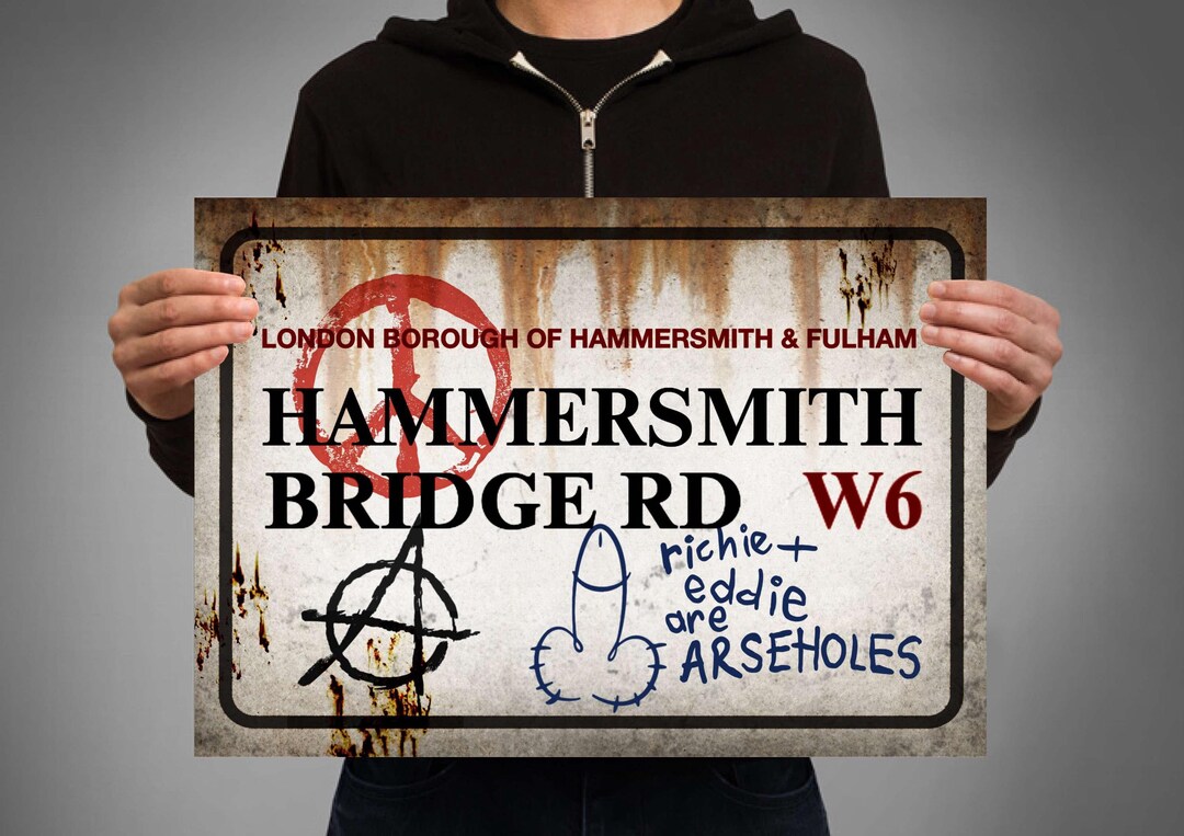 Bottom TV Comedy Poster Print Hammersmith Sign Rik Mayall Adrian ...