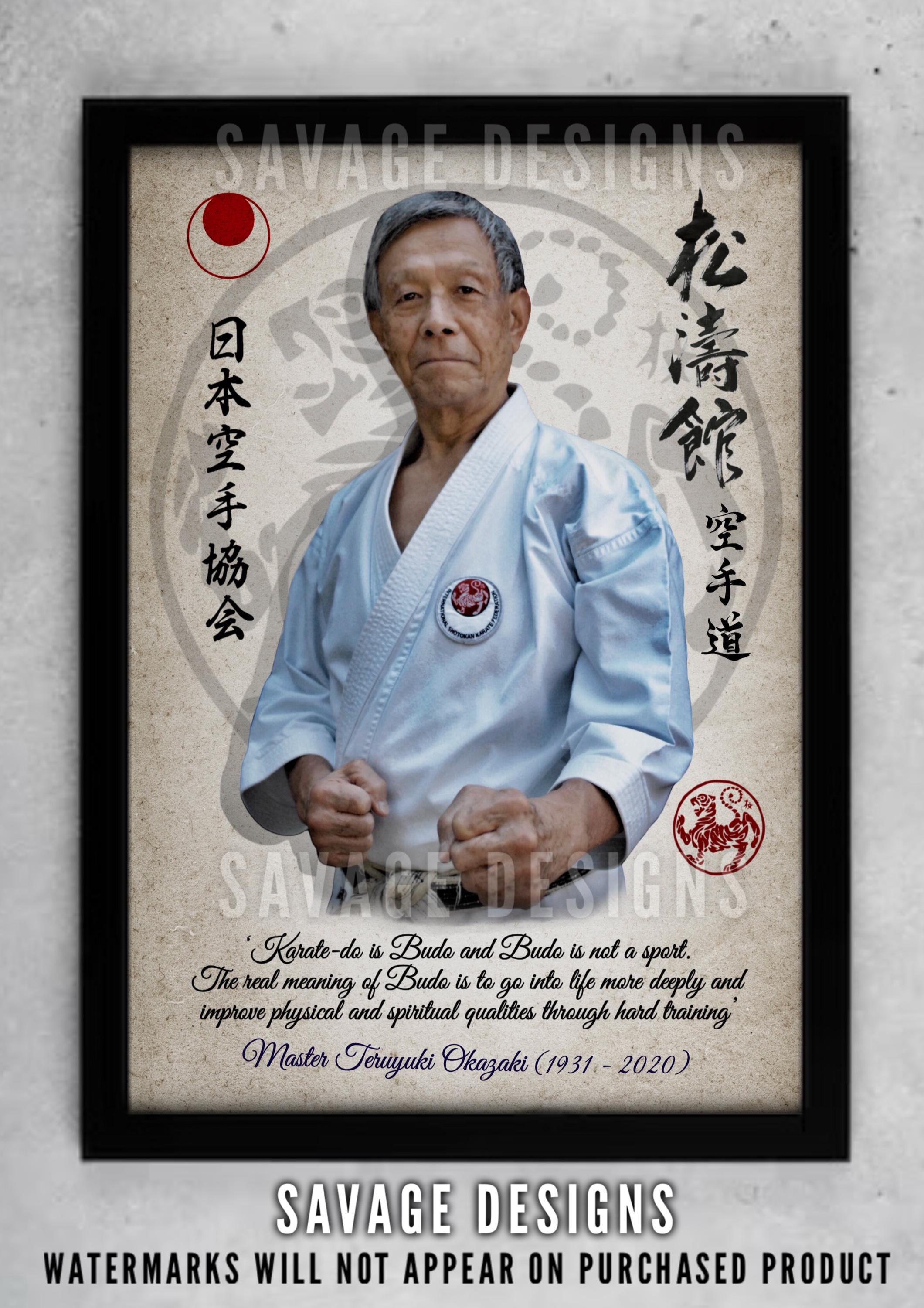 Shotokan Karate Poster. Teruyuki Okazaki. . JKA. Dojo Scroll Print. - Etsy