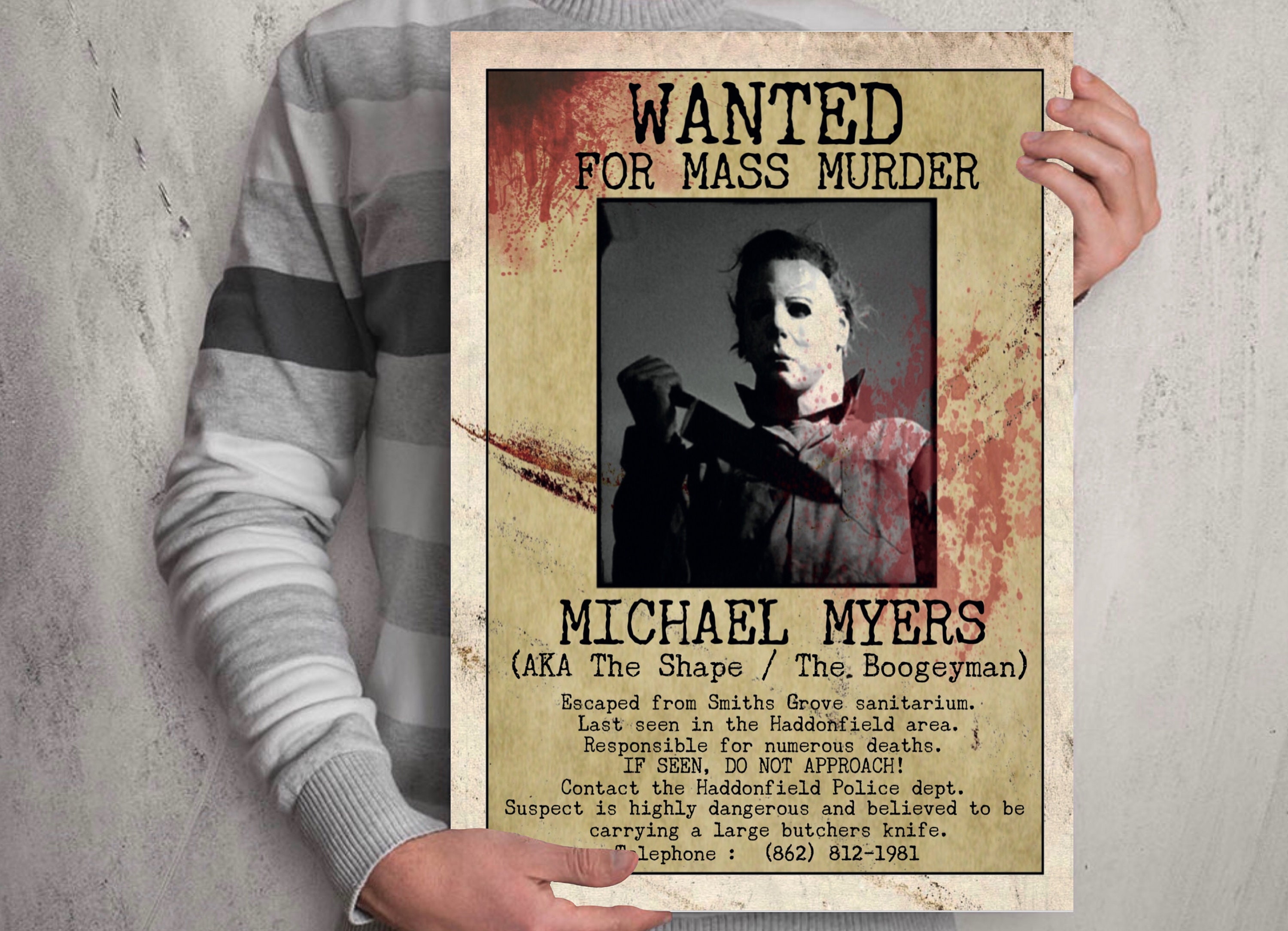 Halloween, Michael Myers. Wanted Poster. Haddonfield. DIGITAL DOWNLOAD ...