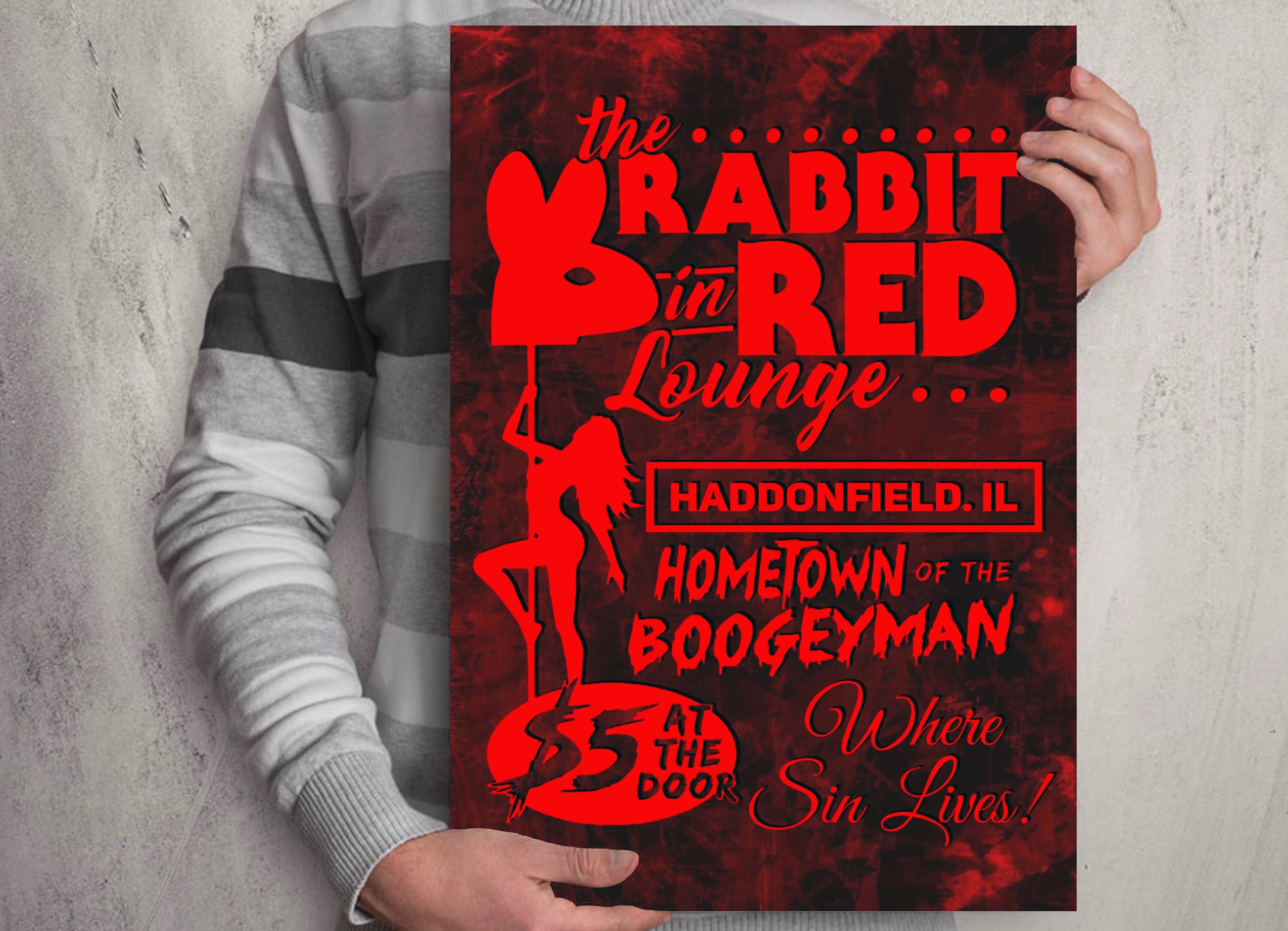 Halloween Rabbit in Red Lounge Poster Print Michael Myers - Etsy